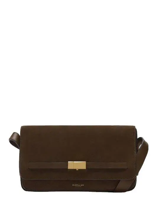DEMELLIER The New York Leather & Suede Crossbody Bag - Mocha