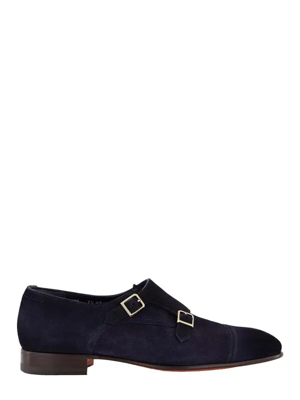 Santoni Double-buckle Loafers - Dark Blue
