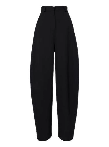 Balenciaga Wool Barrel-leg Pants - Black