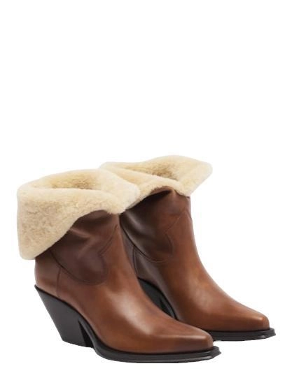 Chloé Wool Fleece Ankle Boots - Brown