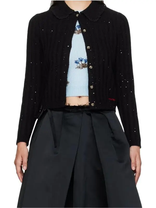 SHUSHU/TONG Sequin-embellished Cardigan - Black