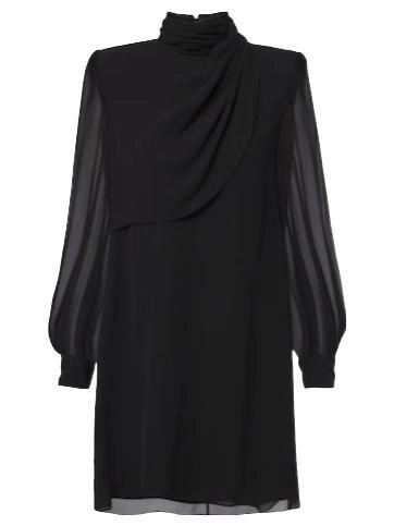 Valentino Garavani Draped Silk Georgette Minidress - Black