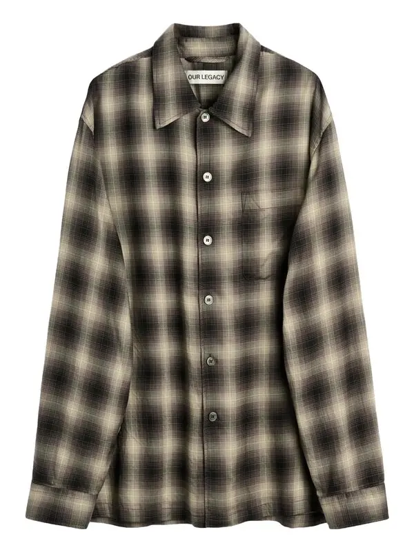 Our Legacy Long-sleeved Plaid Shirt - Black