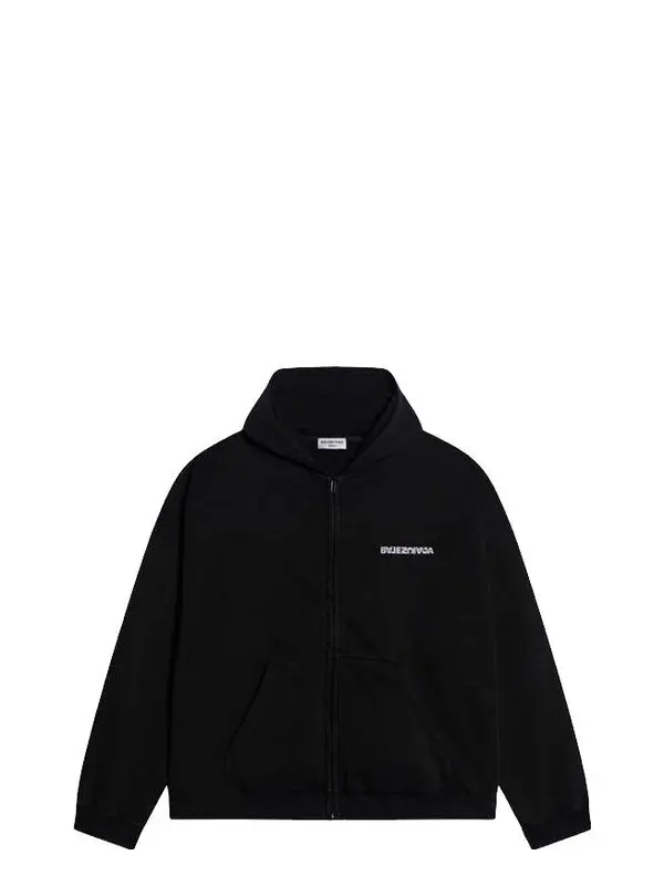Balenciaga Turn Zip-up Hoodie Wide Fit - Black