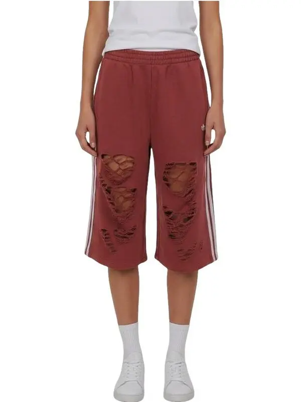 Adidas Knit Jorts Mid Length Shorts - Red