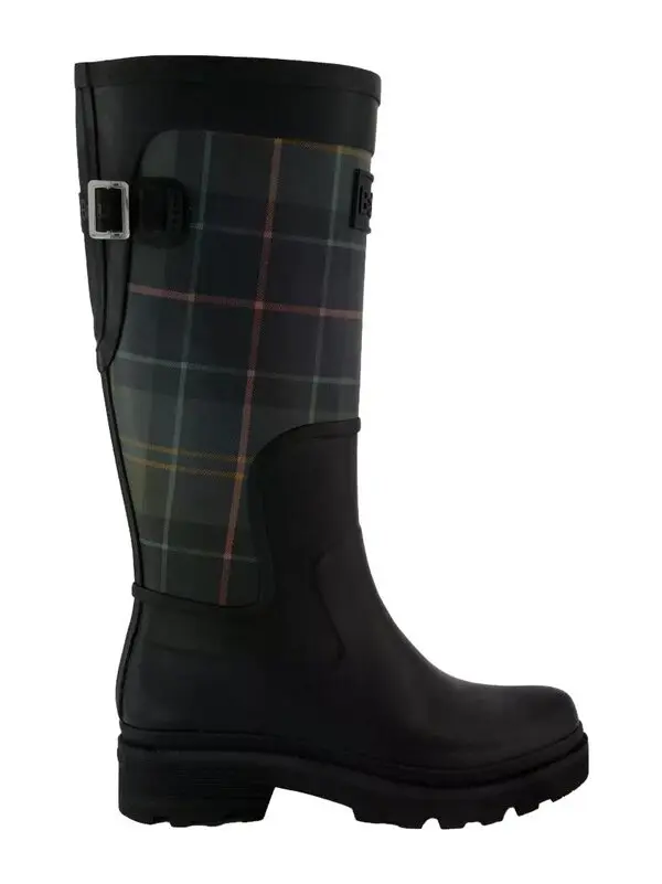 Barbour Dena Tartan Boots - Black