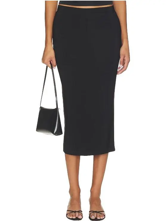 Norma Kamali Flat Front Straight Skirt - Black