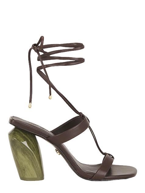 Cult Gaia Bri Sandal In Chocolate - Luwak