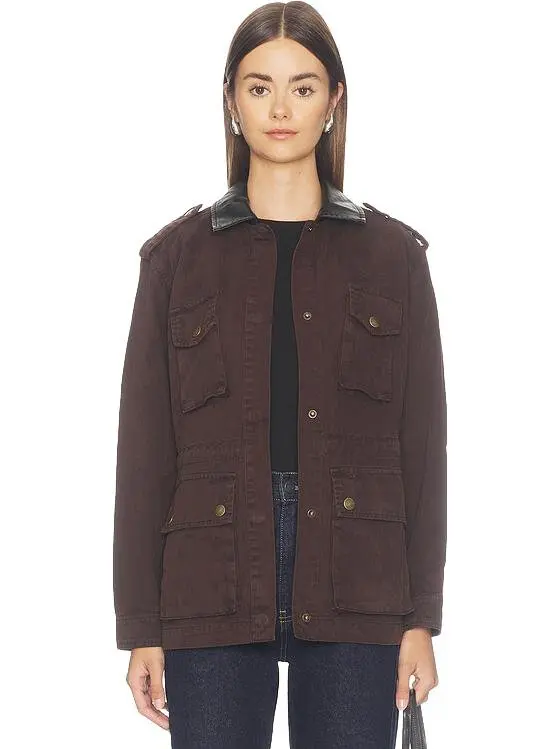 Good American The Field Jacket In Brown - Espresso