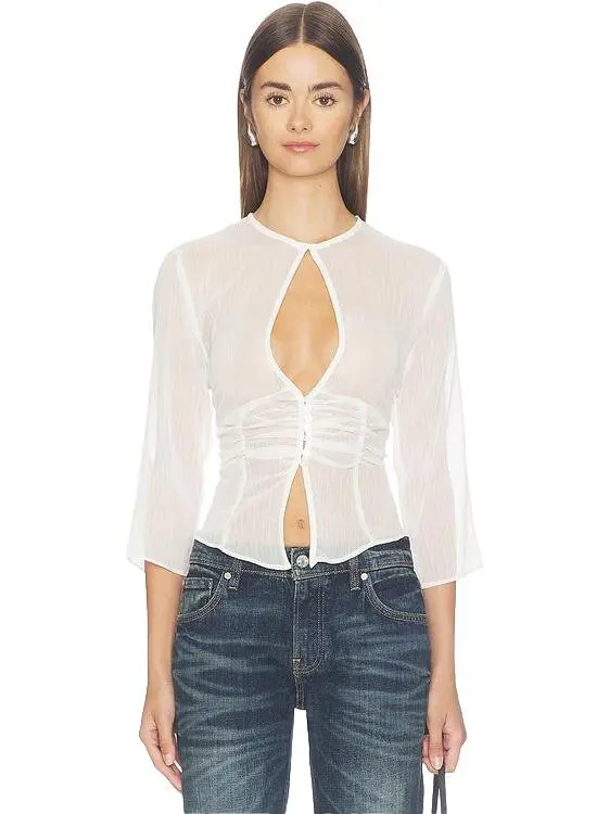 Lioness Cyd Top In White - Frost