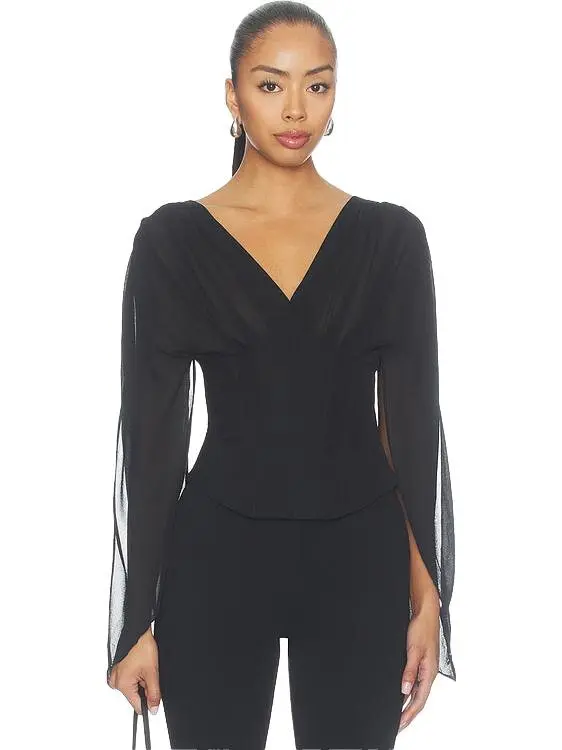 MORE TO COME Angel Corset Top - Black