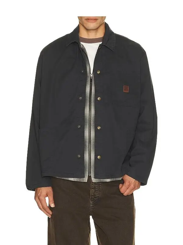 Brixton Painters Jacket In Black - Washed Black