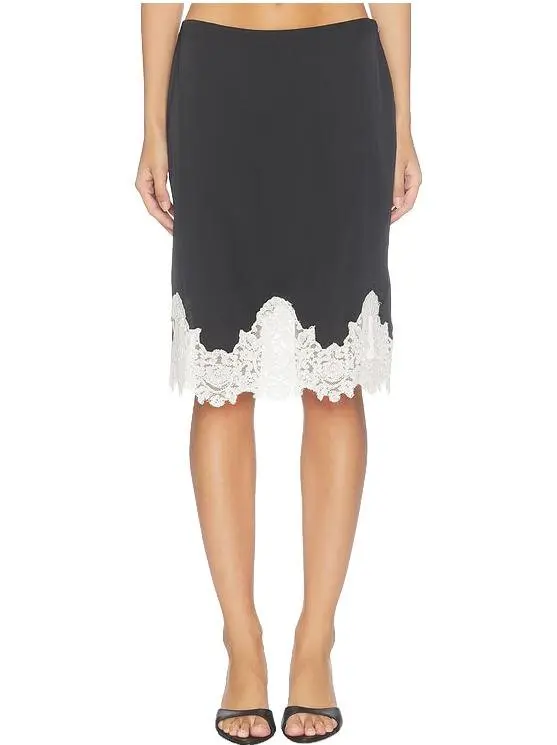Tularosa Claire Skirt In Black & White - Black & Ivory
