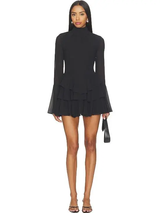 MORE TO COME Ezria Ruffle Mini Dress - Black