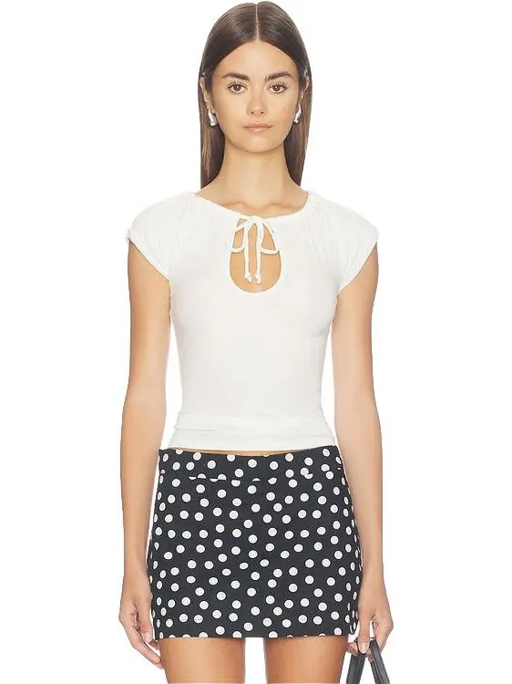 Free People Canal Street Top In White - Ivory