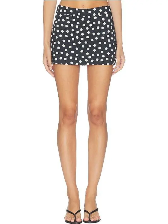 LOVERS AND FRIENDS Quincy Skort In Black & White - Black & Ivory Dot
