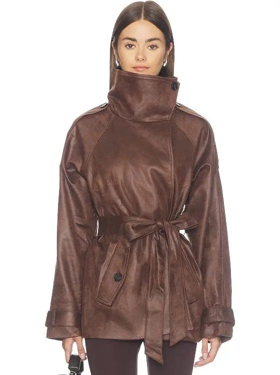 NIA William Jacket In Chocolate - Brown