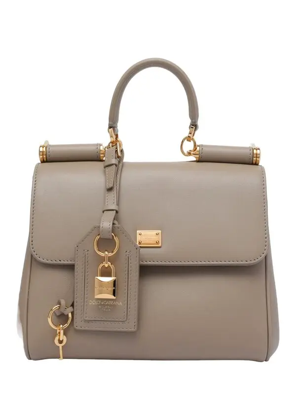 Dolce & Gabbana My Sicily Mini Leather Handbag With Removable Shoulder Strap - Brown