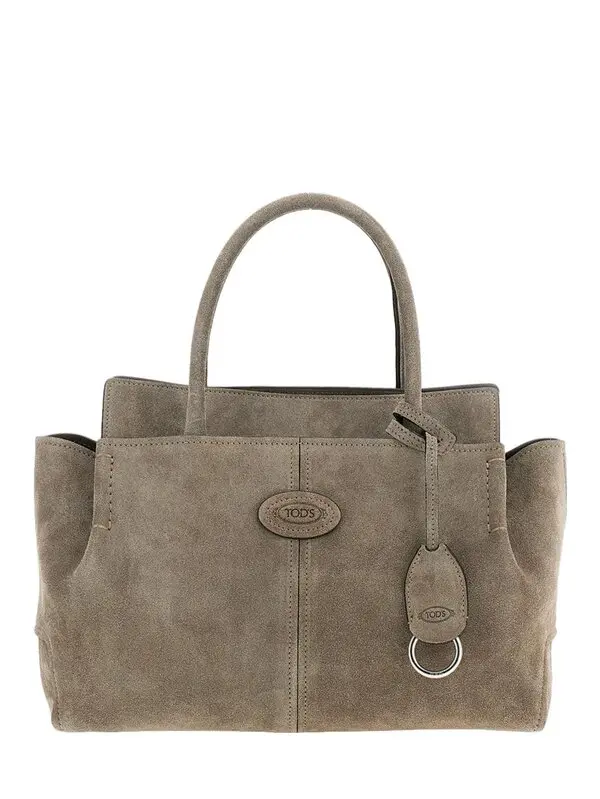 TOD'S Borsa Shopping Piccola In Pelle Scamosciata - Grigio