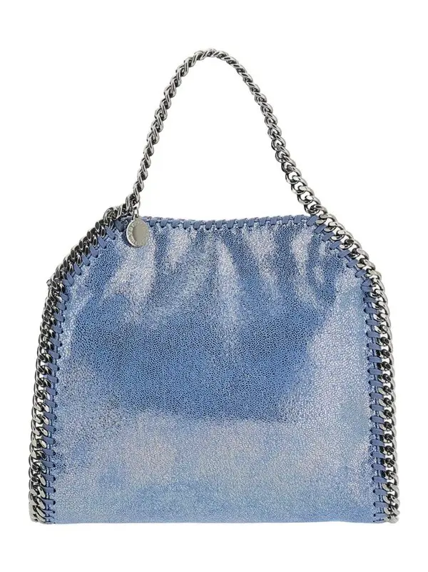 Stella McCartney Borsa Falabella Mini Tote Eco Shiny Dotted Chamois - Azzurro
