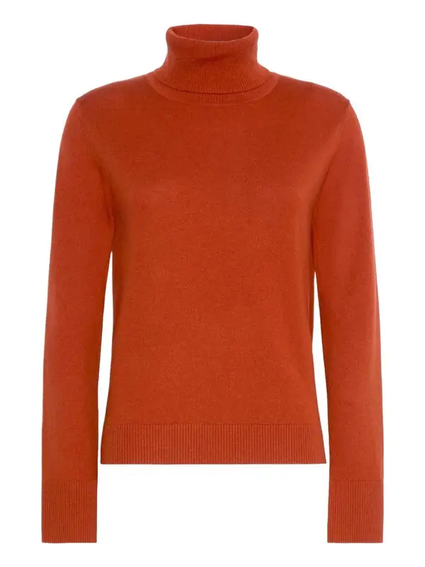 Max Mara Allegra Elbow-patch Roll-neck Sweater - Solid Orange
