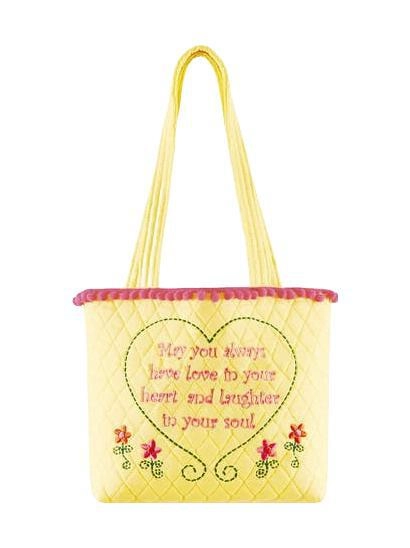 C&F HOME May You Always.. Ruffle Tote - Yellow