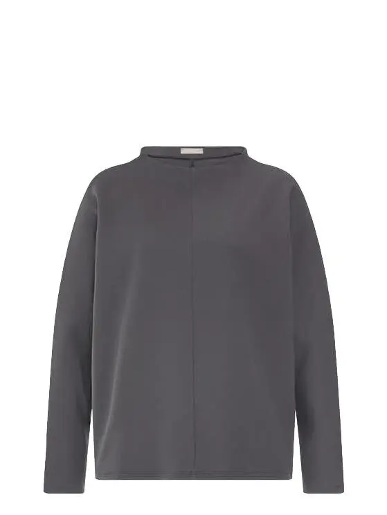 Hanro Easy Wear Cotton Blend Pullover - Dark Sesame