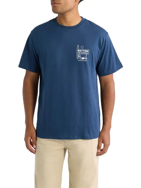 RHYTHM Siesta Cotton Graphic T-shirt - Navy