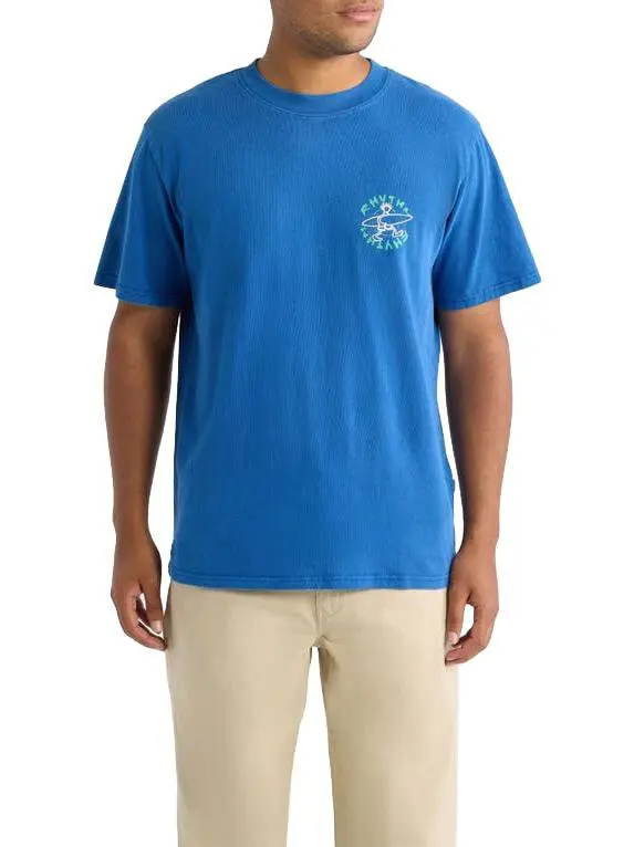 RHYTHM Jaunt Vintage Cotton Graphic T-shirt - Cobalt