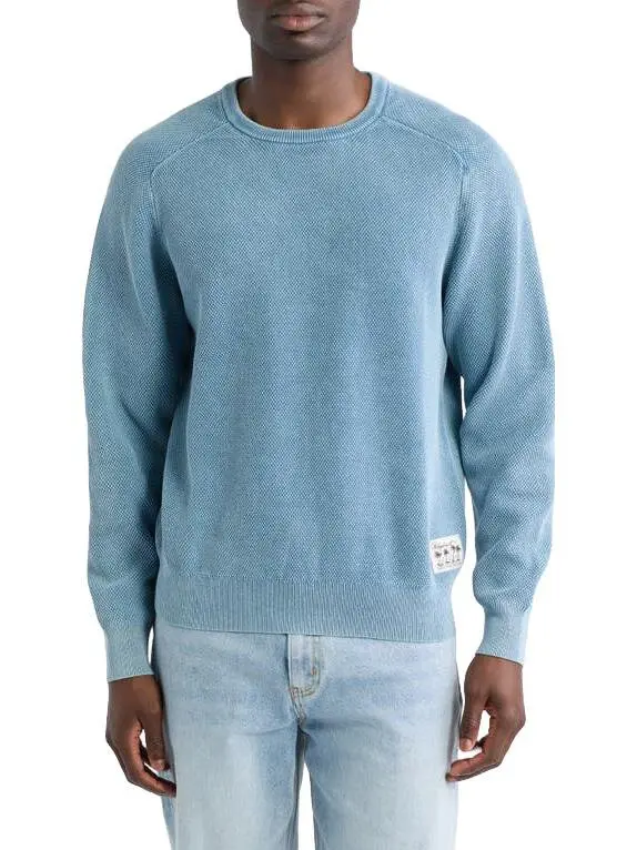 RHYTHM Polu Crewneck Sweater - Washed Blue
