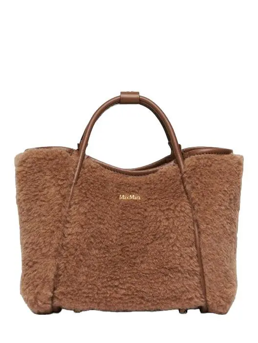 Max Mara Xs Marine Hair & Silk Tote - Camel