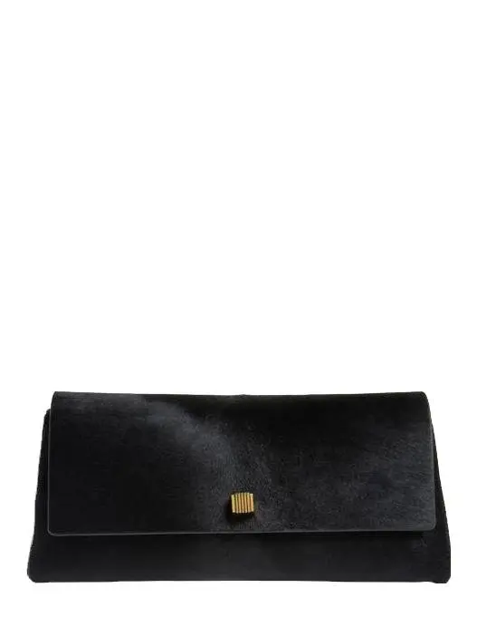 Khaite Audrey Calf Hair Clutch - Black