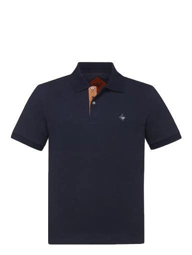 Mcm Diamond Patch Piqué Polo - Navy