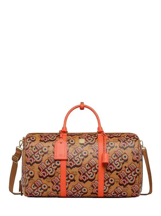 Mcm Ottomar Weekender Bag In Disco Visetos - Cognac