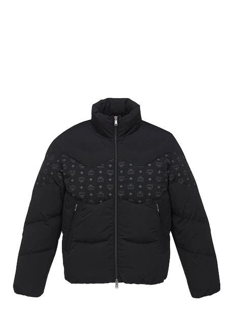 Mcm Monogram Print Puffer Jacket In Econyl - Black