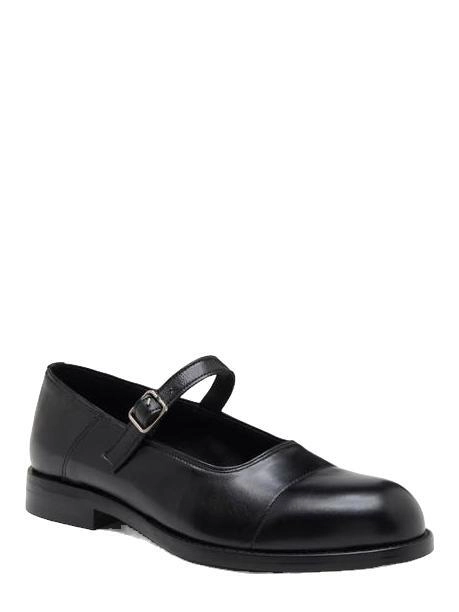 Jeffrey Campbell Keepsake Mary Jane Leather Flat - Black