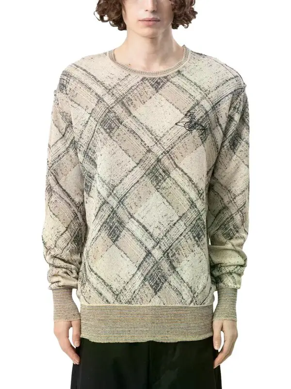 VIVIENNE WESTWOOD Broken Tartan Sweater - Neutrals