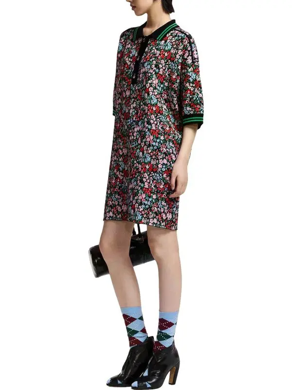 Essentiel Antwerp Kolden Floral-print Mini Dress - Black