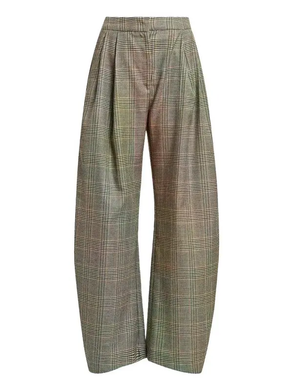 Essentiel Antwerp Checked Barrel-leg Trousers - Black