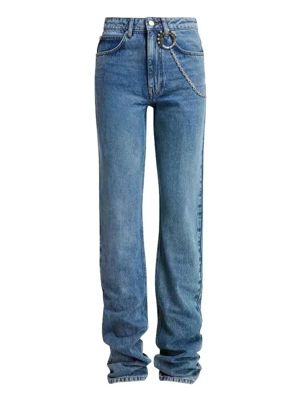 Essentiel Antwerp Karlos Ruched-hem Chain-detail Jeans - Blue