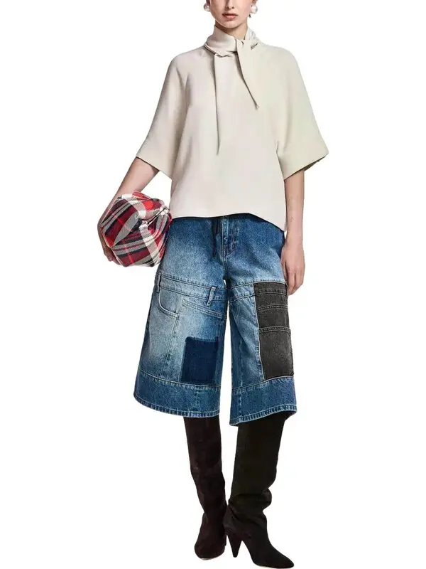 Essentiel Antwerp Tie-neck Raglan-sleeve Blouse - Neutrals