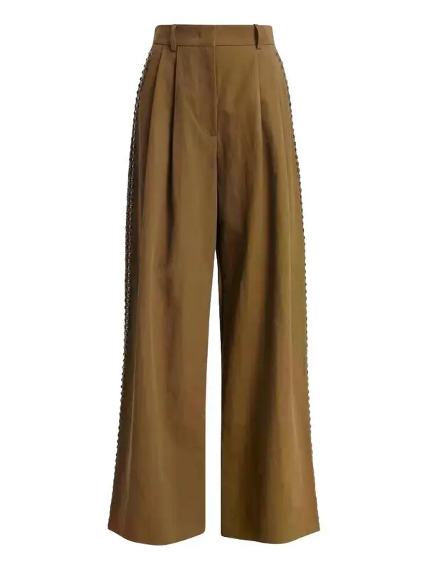 Essentiel Antwerp Stud-embellished Pleated Palazzo Pants - Brown