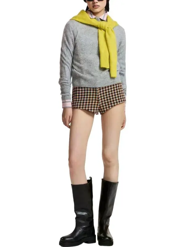 Essentiel Antwerp Stand-up Collar Ribbed-trim Sweater - Grey