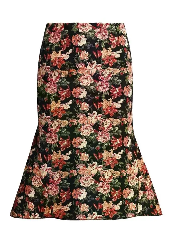 Essentiel Antwerp Kochet Floral-jacquard Mermaid Skirt - Black