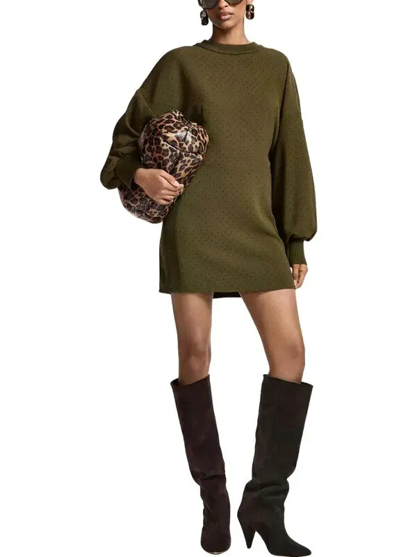 Essentiel Antwerp Rhinestone-embellished Mini Dress - Green