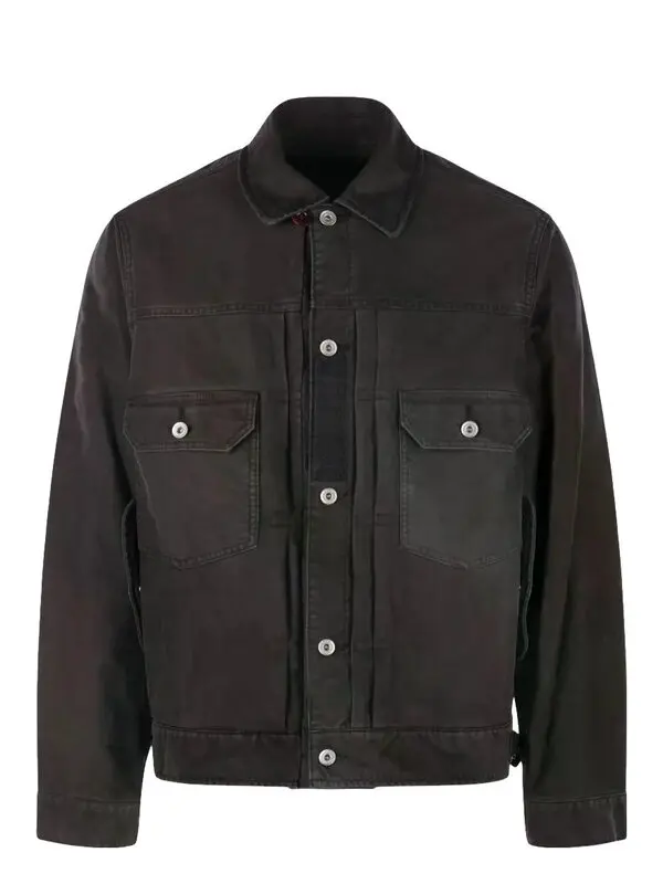 Sacai Button-fastening Denim Jacket - Black