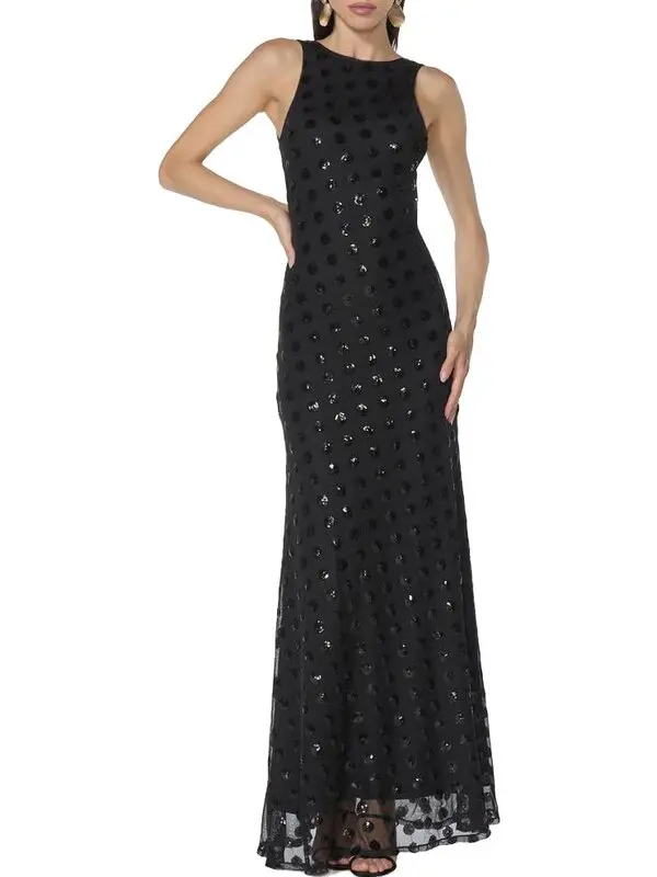 AFRM Berto Sequin Sleeveless Maxi Dress - Noir