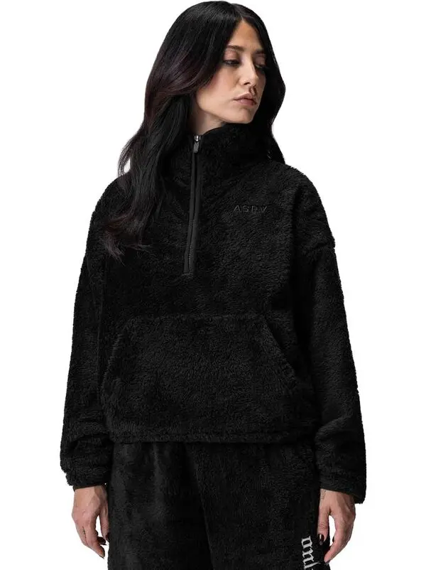 ASRV Recovery Half Zip Sweatshirt - Black/white