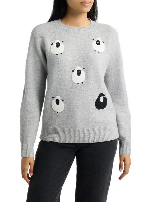 Bobeau Crewneck Sweater - H.grey