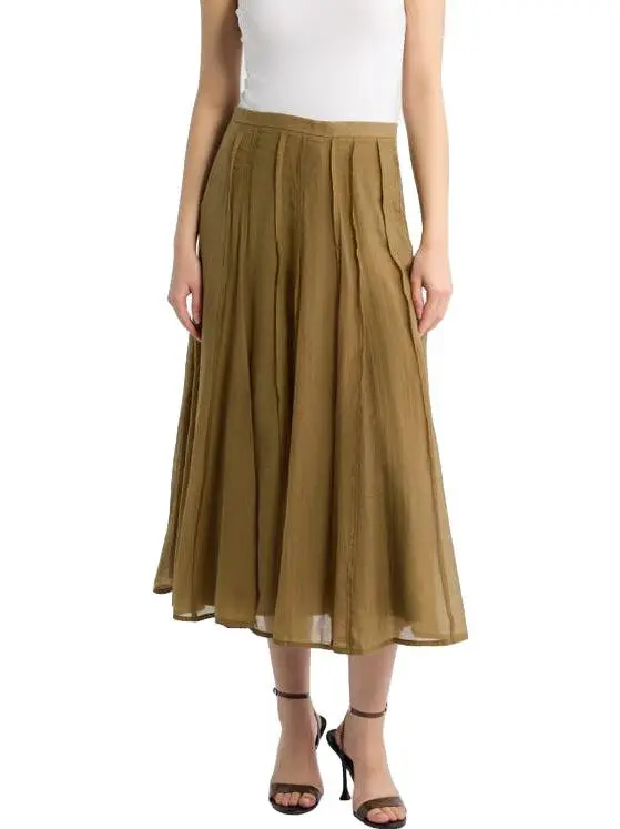 Deluc Journey Flared Maxi Skirt - Mink